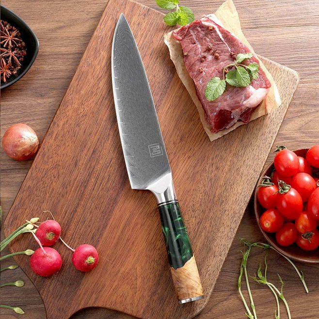 Amazon.com: Chef Knife [8 Inch] , Kitchen Knife Damascus Professional ...