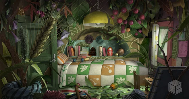 欧美Q版室内场景原画来自cgbook.cn (868)-花瓣网