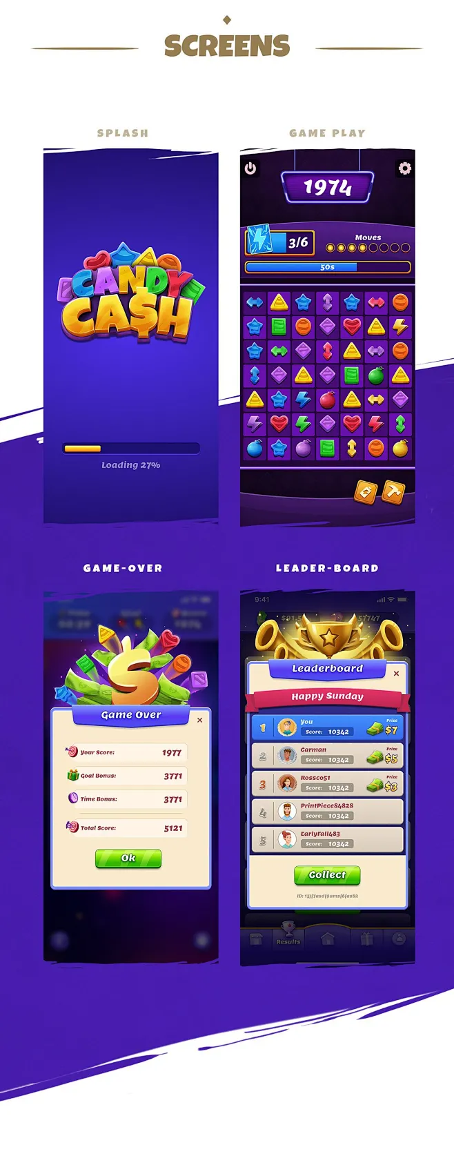 Candy Cash - Game UI-花瓣网