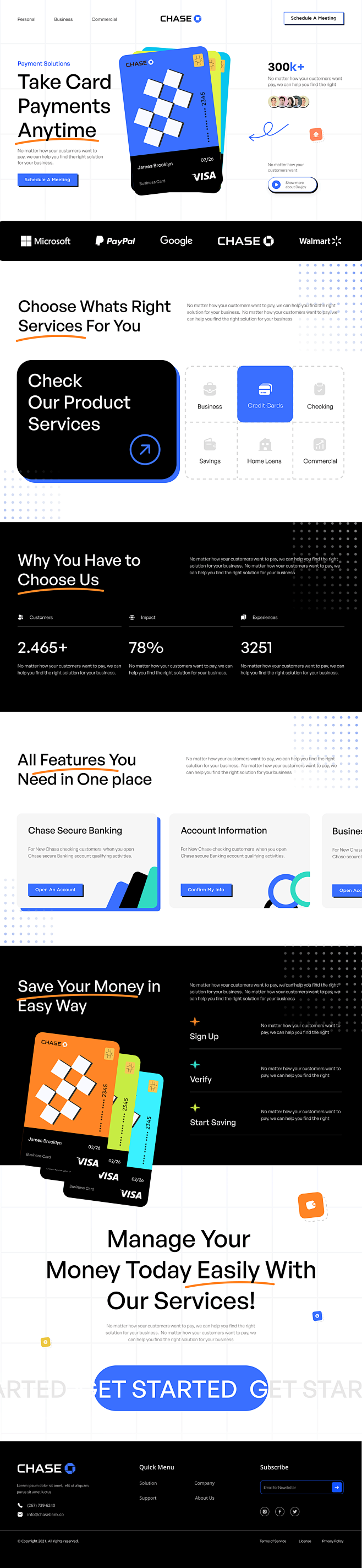Bank card Figma finance landing
