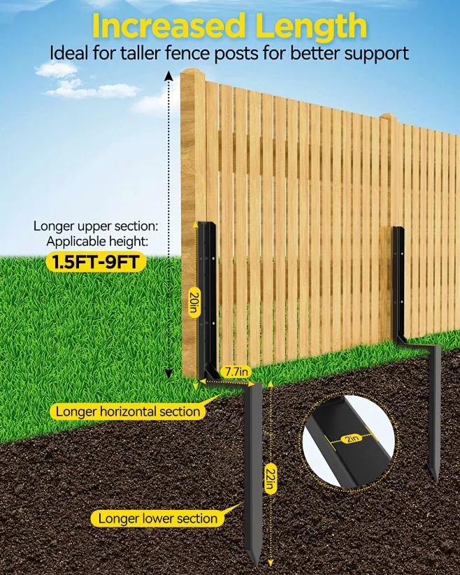 Amazon.com: GZBEVITAR Fence Post Repair Kit - 3.42 FT, Thickened Fence ...