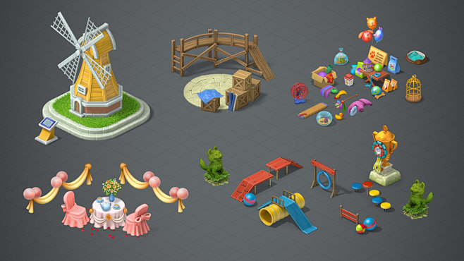 gardenscapes playrix mobile game game design 3D Isometric Изомет (1)