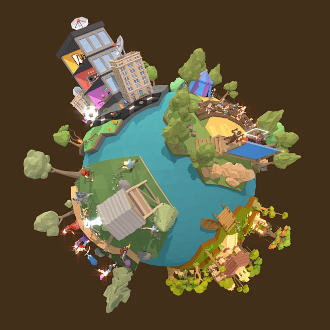 Low Poly Style - 3D World : A Low Poly Style 3D world modeled in ...