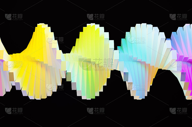 立体条纹的3d插图