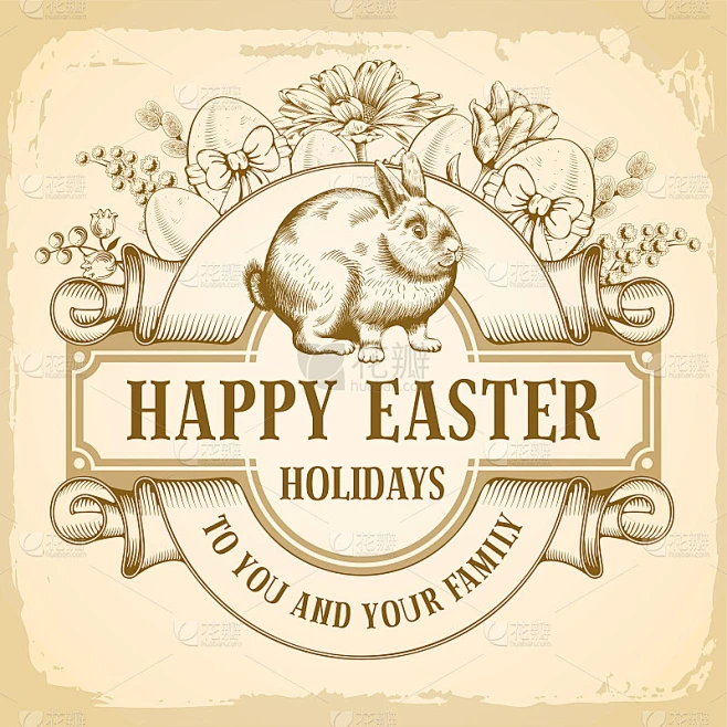 Happy Easter Greeting素材-花瓣网