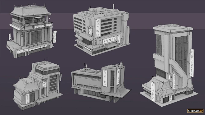 Kitbash 3D Neo Shanghai, Sebastian Luca : Neo Shanghai Concepts done for KitBash3D https ...
