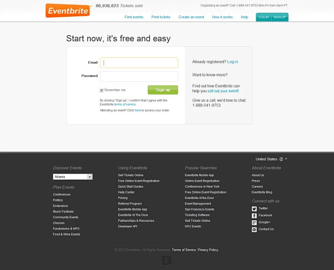 Eventbrite - Sign up for a new account-花瓣网