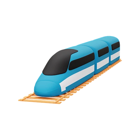 Train 3D Illustration-花瓣网