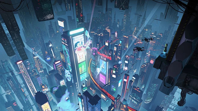 Night city-花瓣网