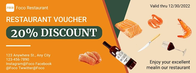 Japanese Restaurant Sushi and Wine Food and Drinks Promo Voucher ...