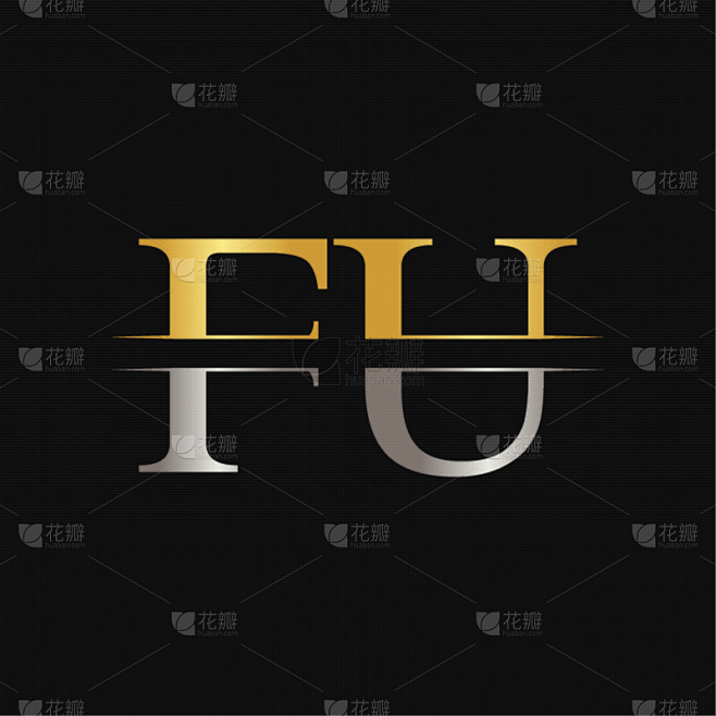 fu letter type logo design template abstract