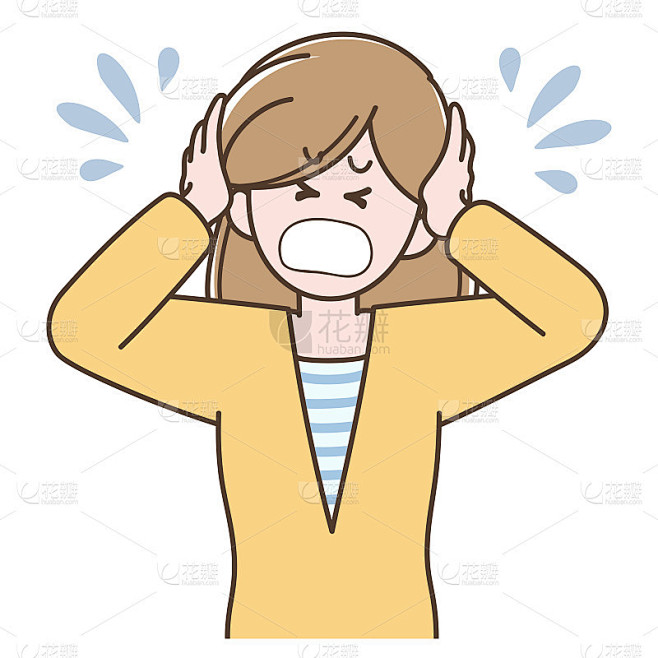 A young woman dressed in orange crying