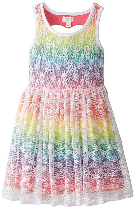 The Children's Place Little Girls' Rainbow Lace Dress, Monet Iris ...