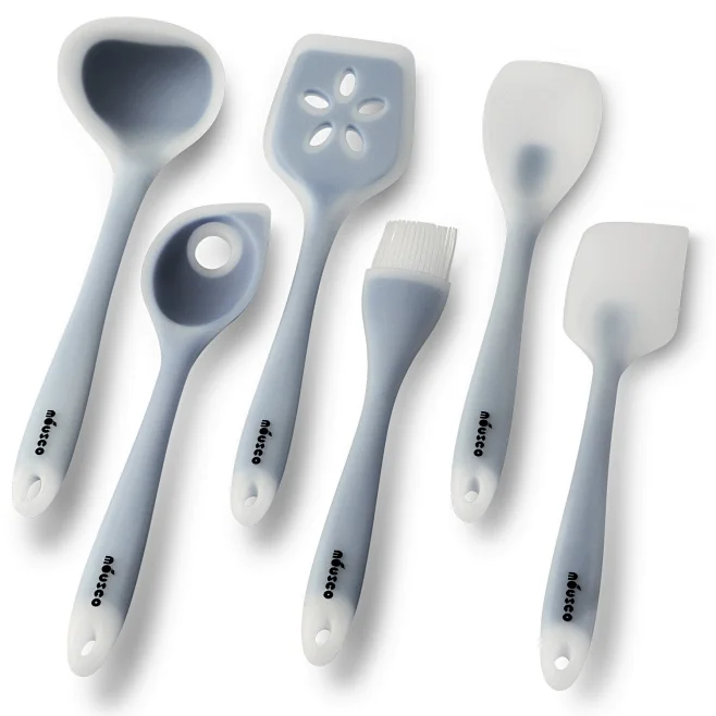 Amazon.com: Miusco 6 Piece Silicone Kitchen Utensil Set, Grey: Kitchen ...