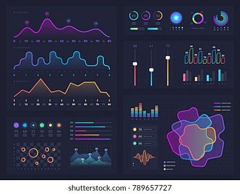 技术图形和图表与选项和工作流程图表. 矢量表示信息图表元素。 数字屏幕图形和虚拟界面图示 库存矢量图-花瓣网