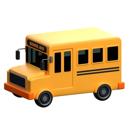School Bus 3D Icon-花瓣网