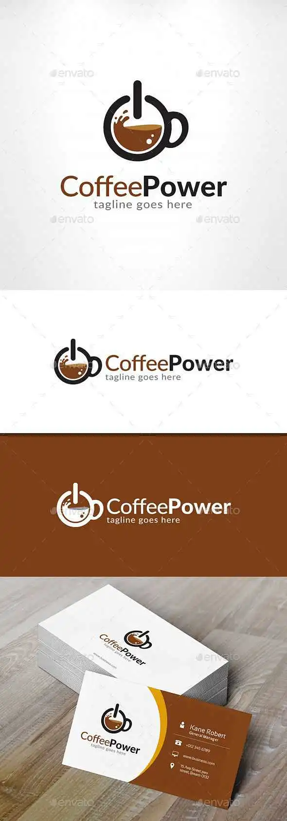 The coffee power logo three simple shapes. It turns the commonly found ...