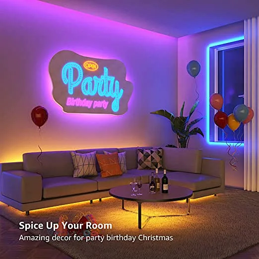 LED Strip Light with Remote 5M, Lepro Dimmable RGB LED Strips Colour ...