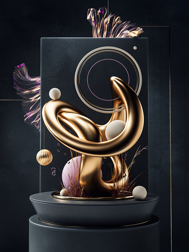 C4D场景渲染参考 3S c4d 产品渲染 场景搭建参考 场景构图