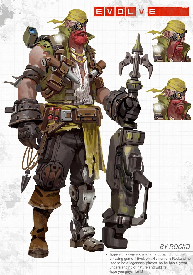 Evolve fanart2, Rock D : Hi,guys,this concept is a fan art that I did ...