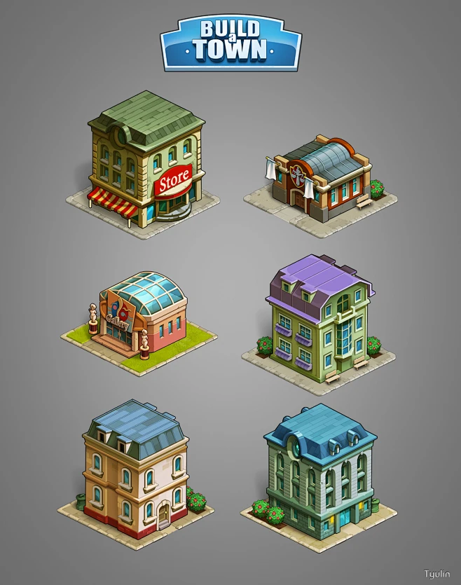 Graphics for game «Build a town» : design of characters graphics for ...