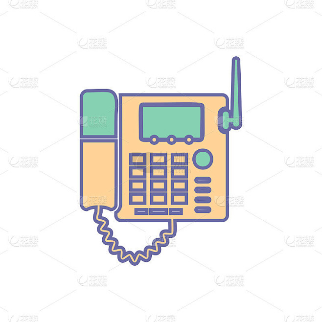 Office telephone icon vector sign symbol - Telepho