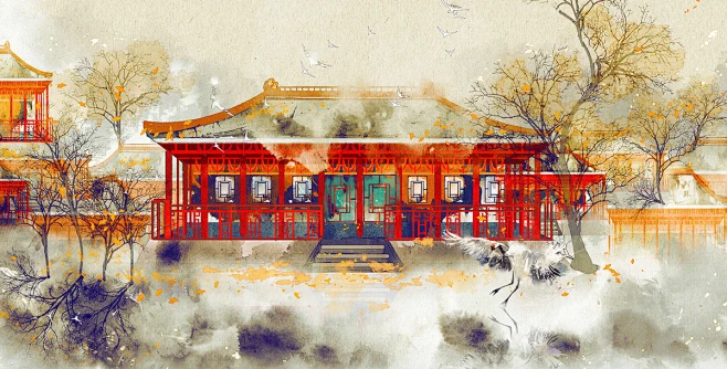 旧时宫阙_妩酥子__插画师作品_涂鸦王国gracg.com-花瓣网