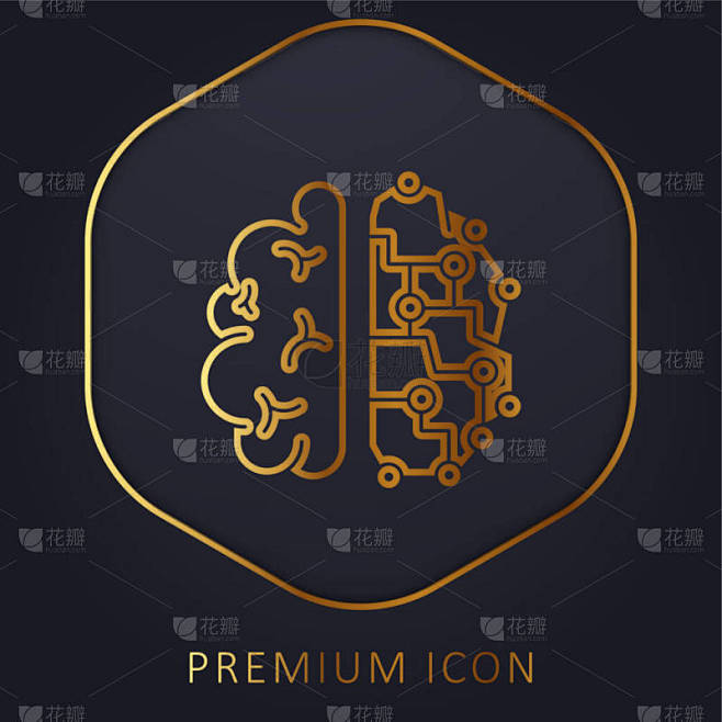 大脑金线优质标志或图标