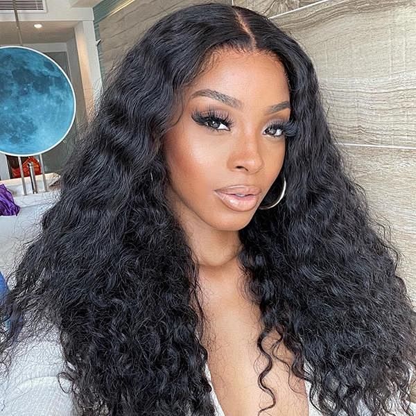 Luvme Transparent HD Lace Frontal Wig Human Hair Water Wave 13x4 Lace ...
