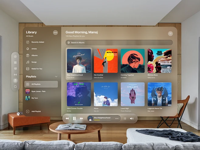 Music Apple Vision Pro : Spatial UI apple apple design apple music ...