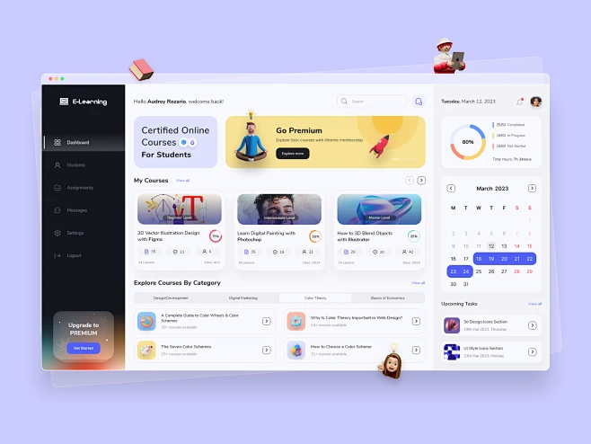 eLearning Dashboard Design-花瓣网