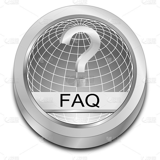 FAQ按钮- 3D插图