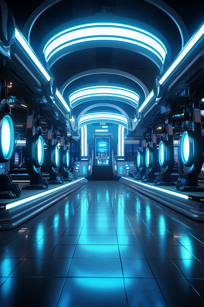 AI数字艺术C4D科幻科技空间背景图