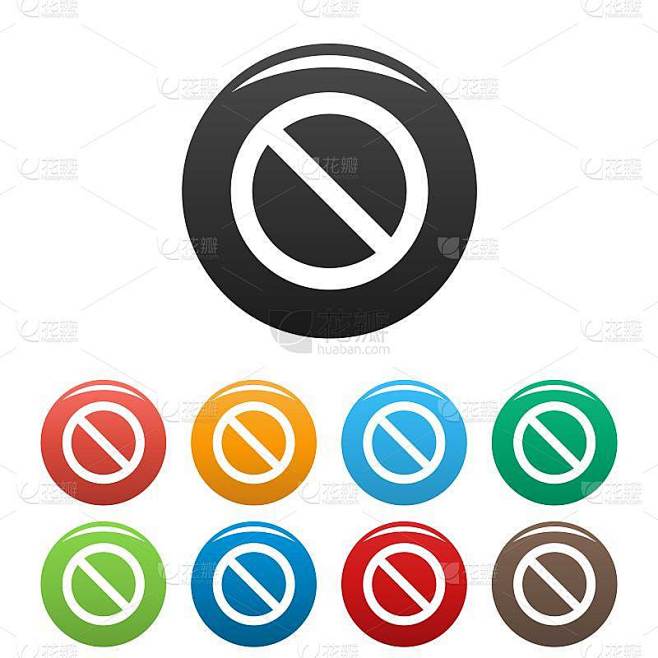 光标停止元素图标设置颜色向量