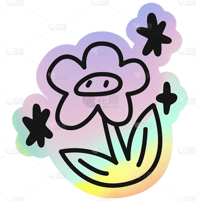 Laser Effect Text Sticker素材-花瓣网