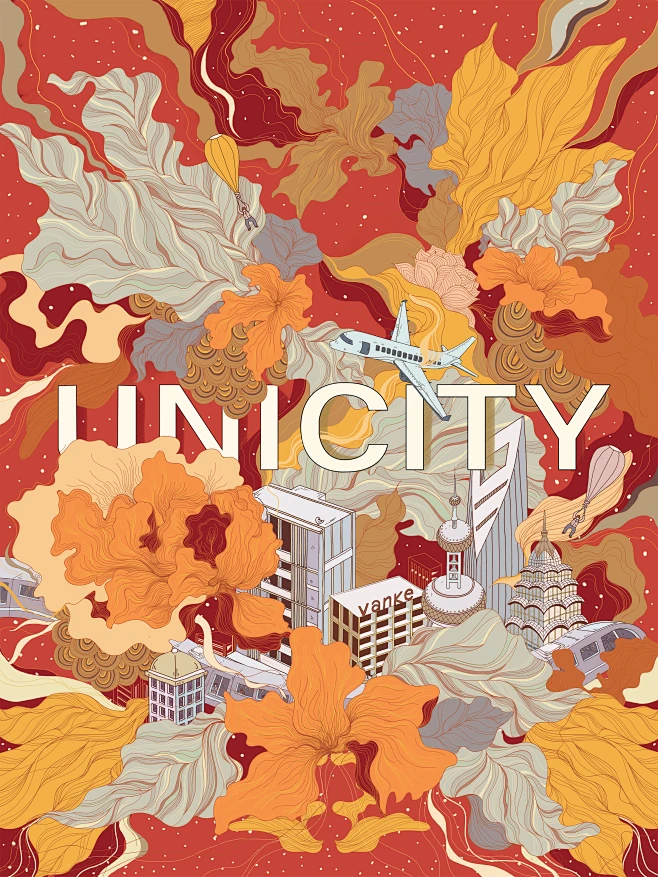 绽放UNICITY开盘插画-花瓣网