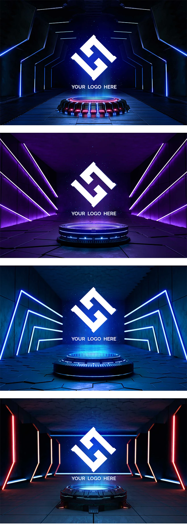 炫酷时尚5组科技霓虹灯金属效果LOGO品牌标志贴图样机PSD格式素材-淘宝网-花瓣网