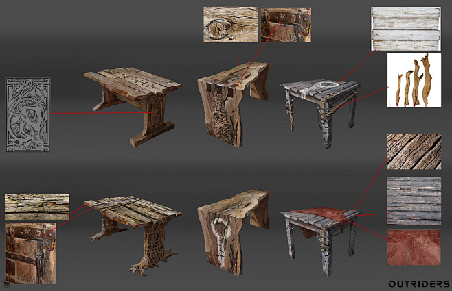 Furniture material callout sheet.