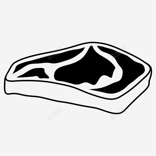 牛排切片红色图标 黄金 icon 标识 标志 UI图标 设计图片 免费下载 页面网页 平面电商 创意素材