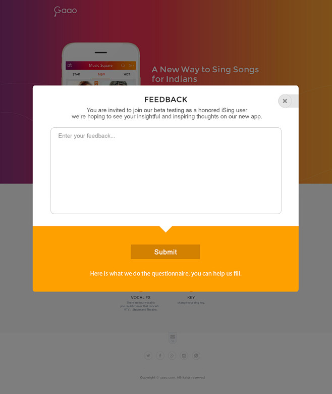 gaao官网反馈弹窗