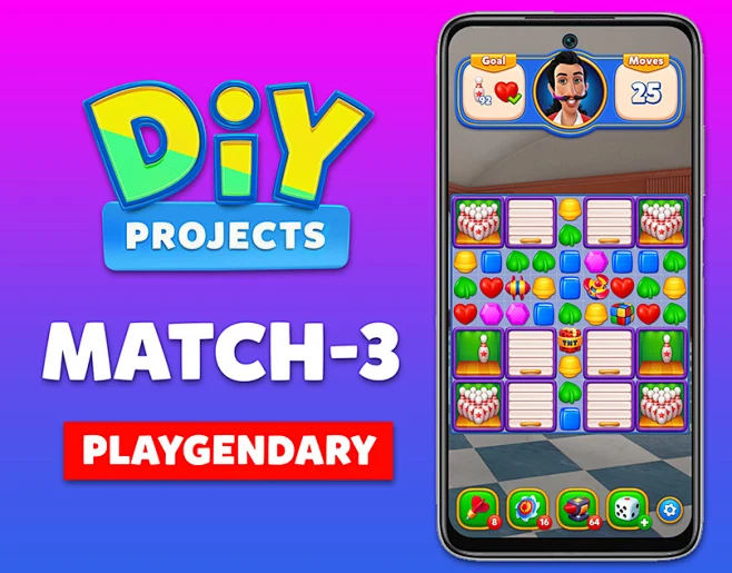 Match-3 mechanic for DIY projects-花瓣网