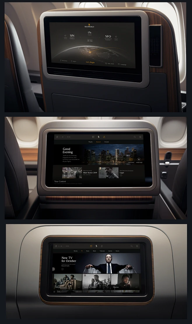 IFE Airlines singapore airlines hmi UI ui design ux Interface in flight ...
