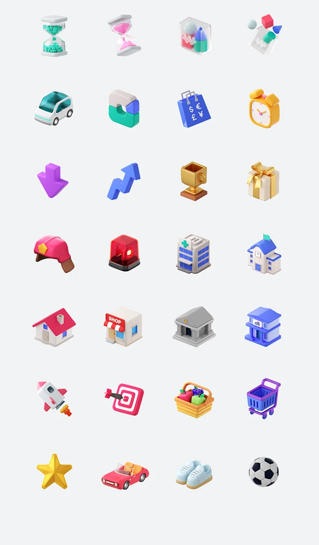 3Dicon Bank finance icon set Icondesign HANABANK motion design-花瓣网