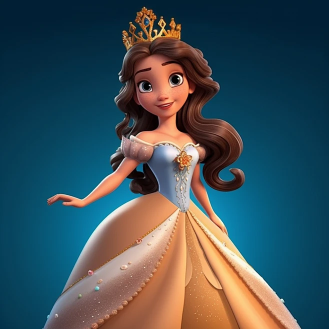 A beautiful Disney princess, wearing a crown and a gorgeous princess ...