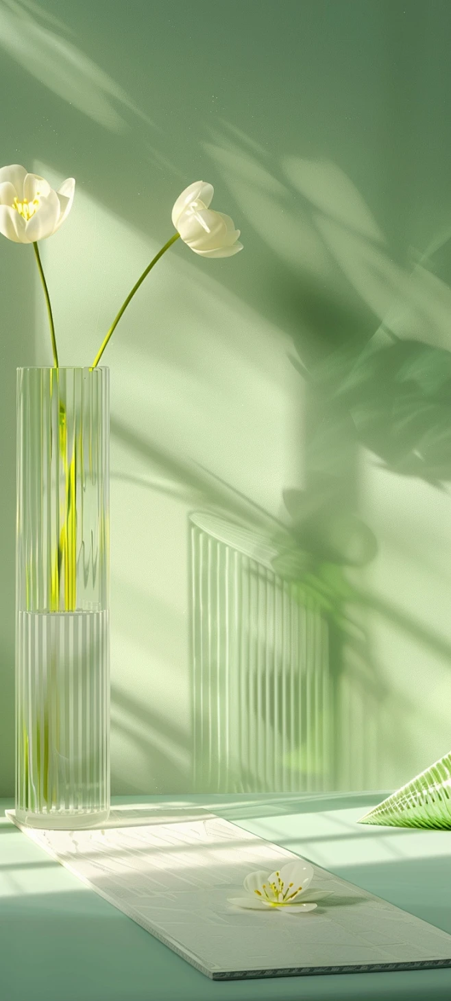 Light green gradient light green background with windows irradiated ...