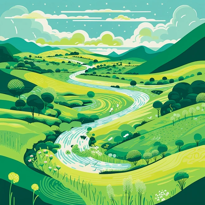 AIGC教程！MJ 轻松搞定高饱和配色插画-花瓣网