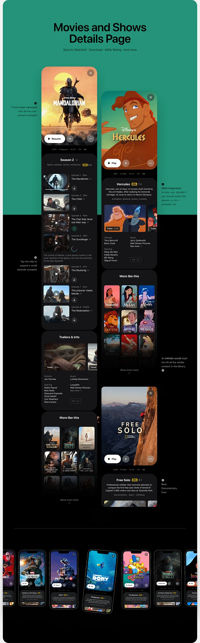 app disney disney+ Figma logo Mobile app redesign UI ui design UI/UX-花瓣网