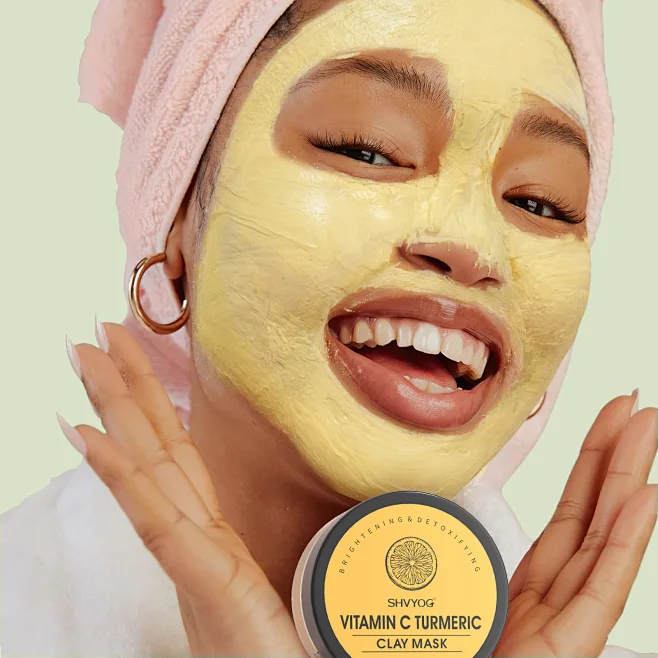 Amazon.com : 4 Pcs Clay Mask Set, Turmeric Vitamin C Clay Mask , Green ...