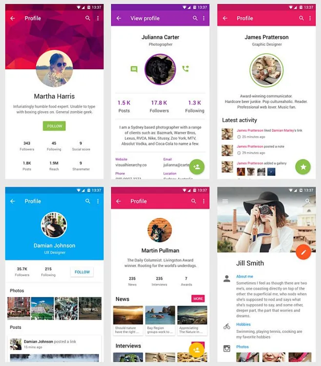 Vonn Material Design Mobile UI Kit-花瓣网