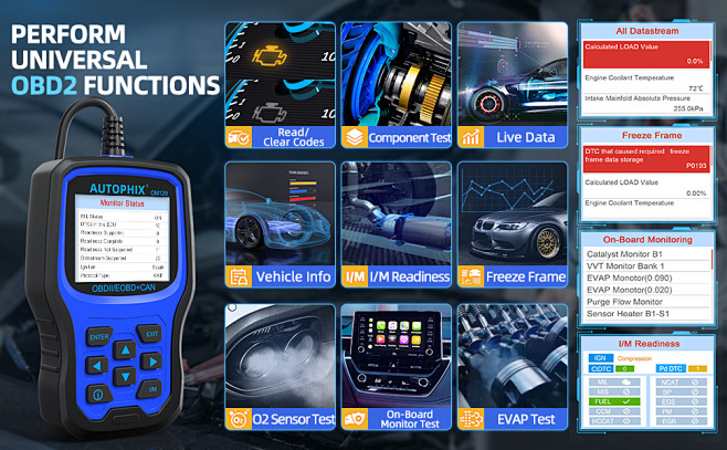 Amazon.com: 2023 Upgraded AUTOPHIX OM129 OBD2 Scanner 2-in-1 Battery ...